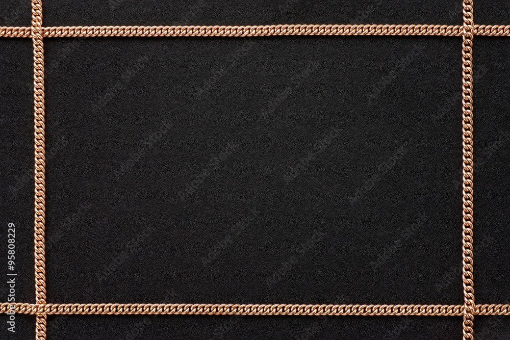 Black background with golden chain Stock Photo | Adobe Stock