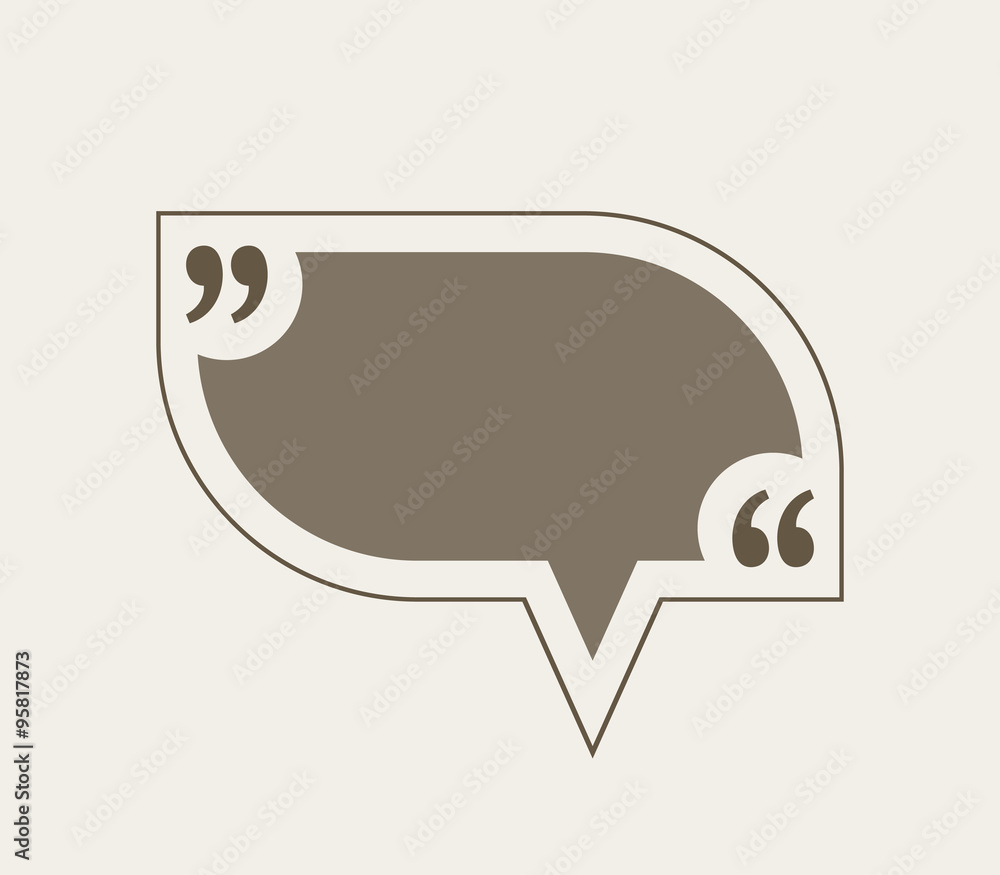 Quotation mark speech bubble. Empty quote blank citation template ...