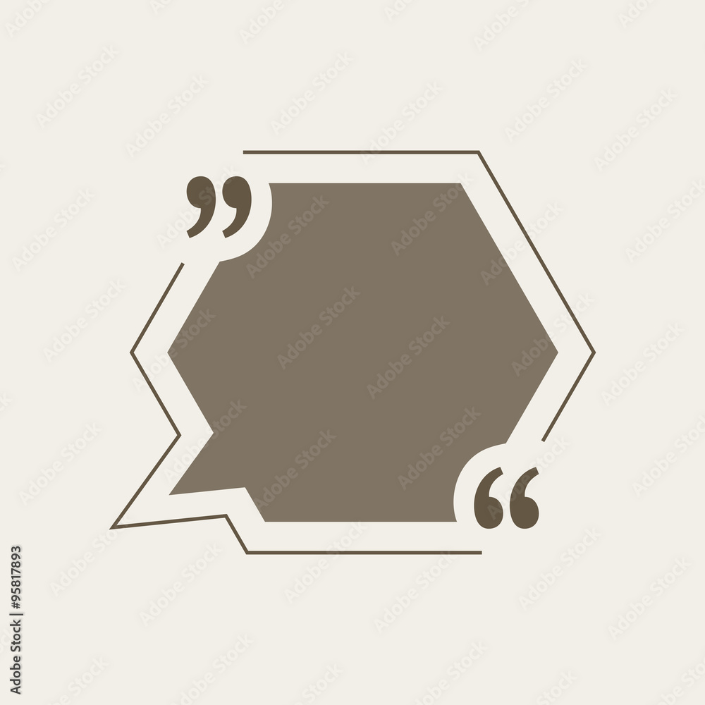 Quotation mark speech bubble. Empty quote blank citation template ...