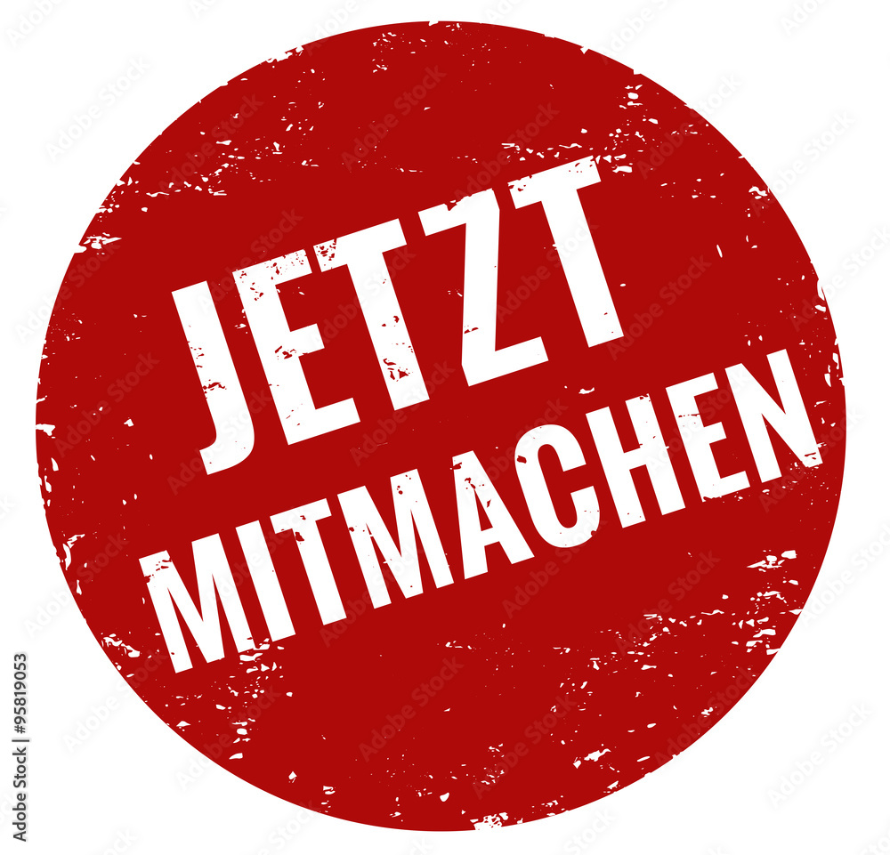 Poster Jetzt mitmachen Stempel rund rot – Wall Art | UkPosters