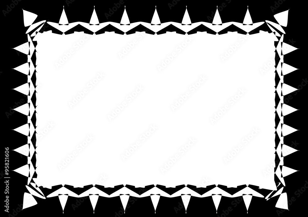 Vector illustration ornamental frame on black with space for text ...