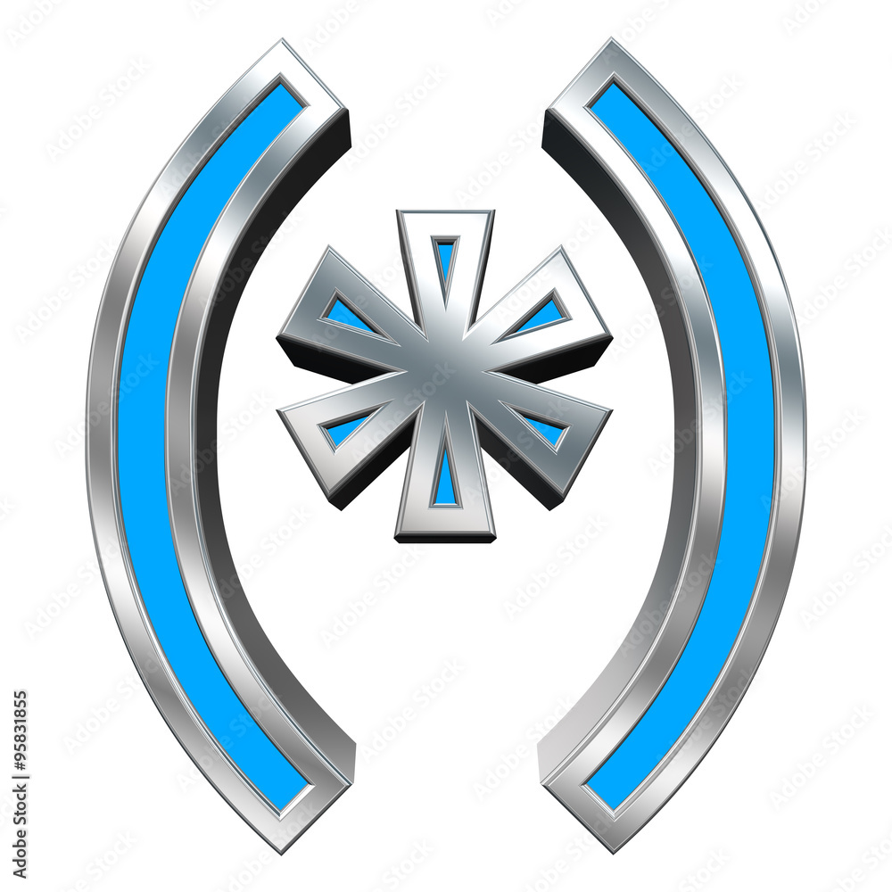 Parenthesis, asterisk from light blue with chrome frame alphabet set ...
