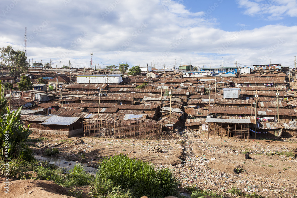 Kibera slum, the largest urban slum in Africa Stock Photo | Adobe Stock
