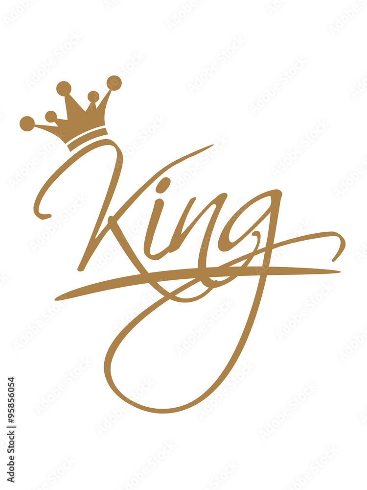 king text design logo cool chef Crown Gold Stock Illustration | Adobe Stock