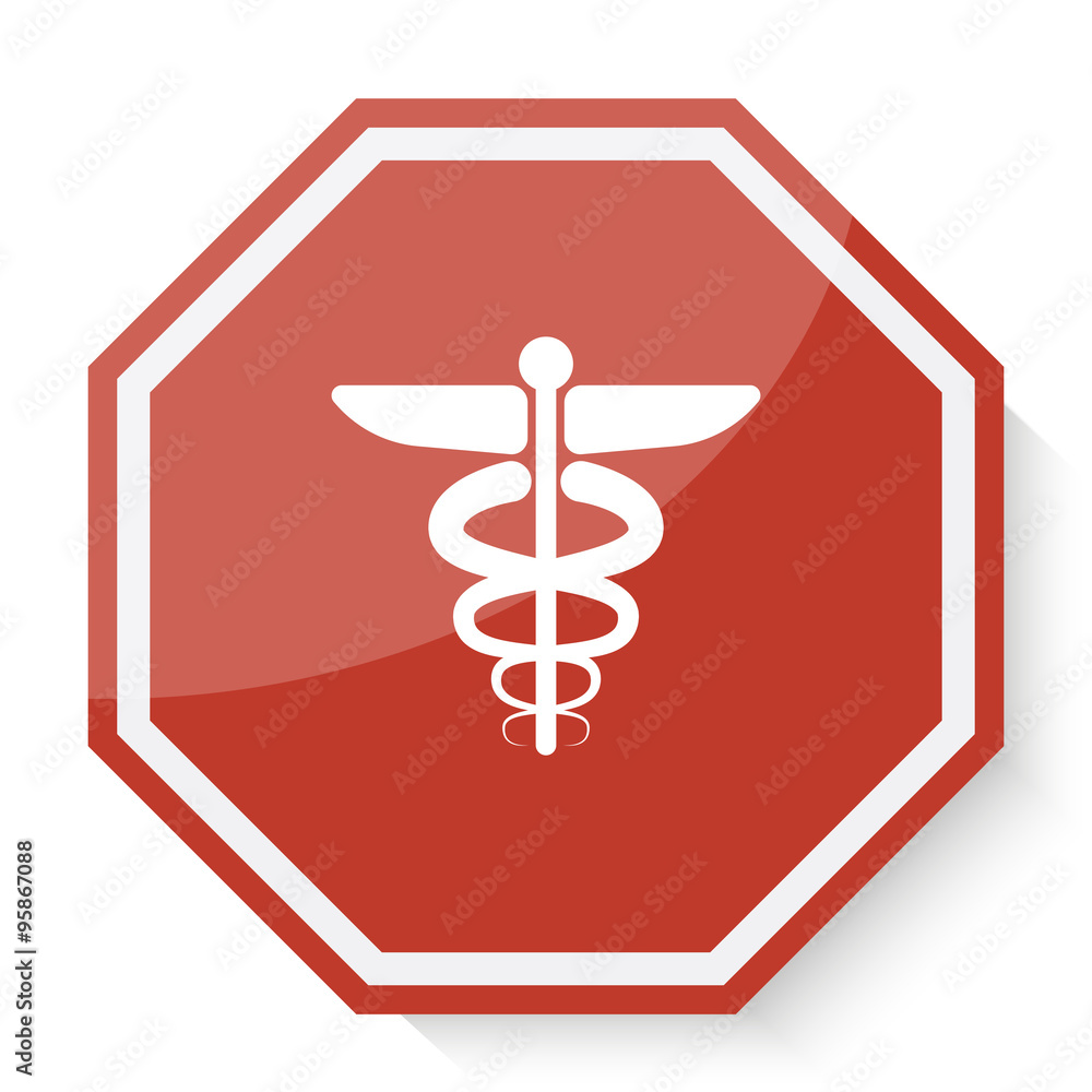 White Medical icon on red stop sign web app vector de Stock | Adobe Stock