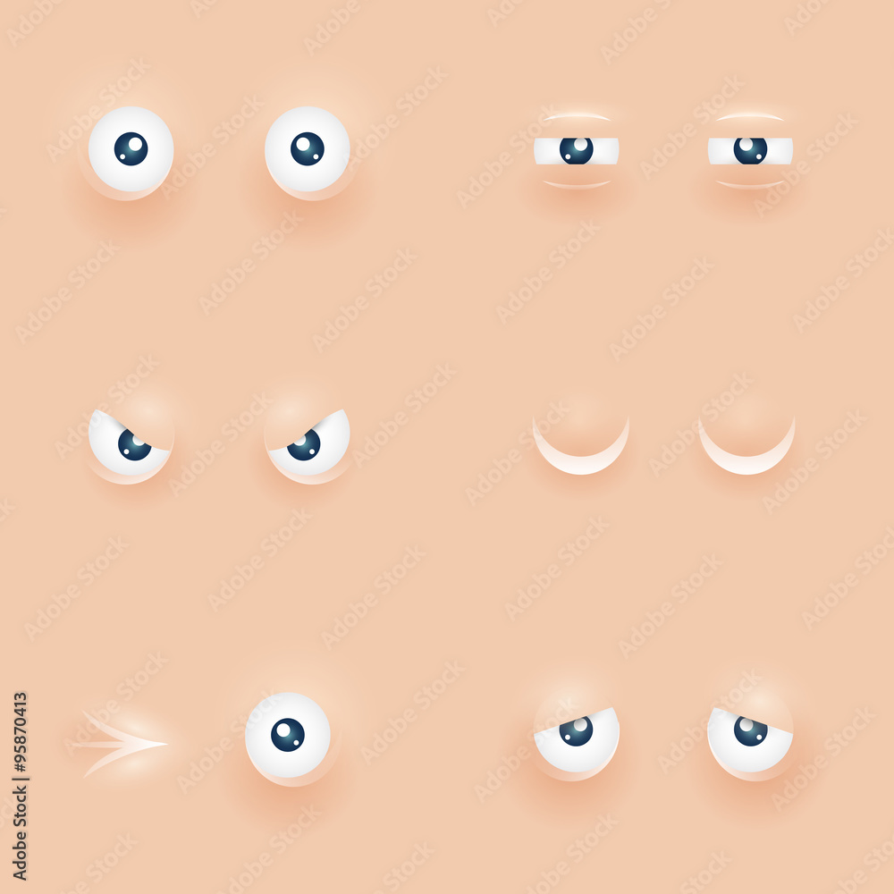 Cartoon eyes collection Stock Vector | Adobe Stock