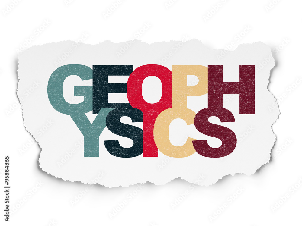 Science concept: Geophysics on Torn Paper background Stock Illustration ...