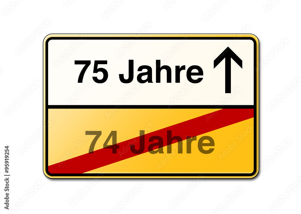 75 Jahre Geburtstag Schild Stock Illustration | Adobe Stock