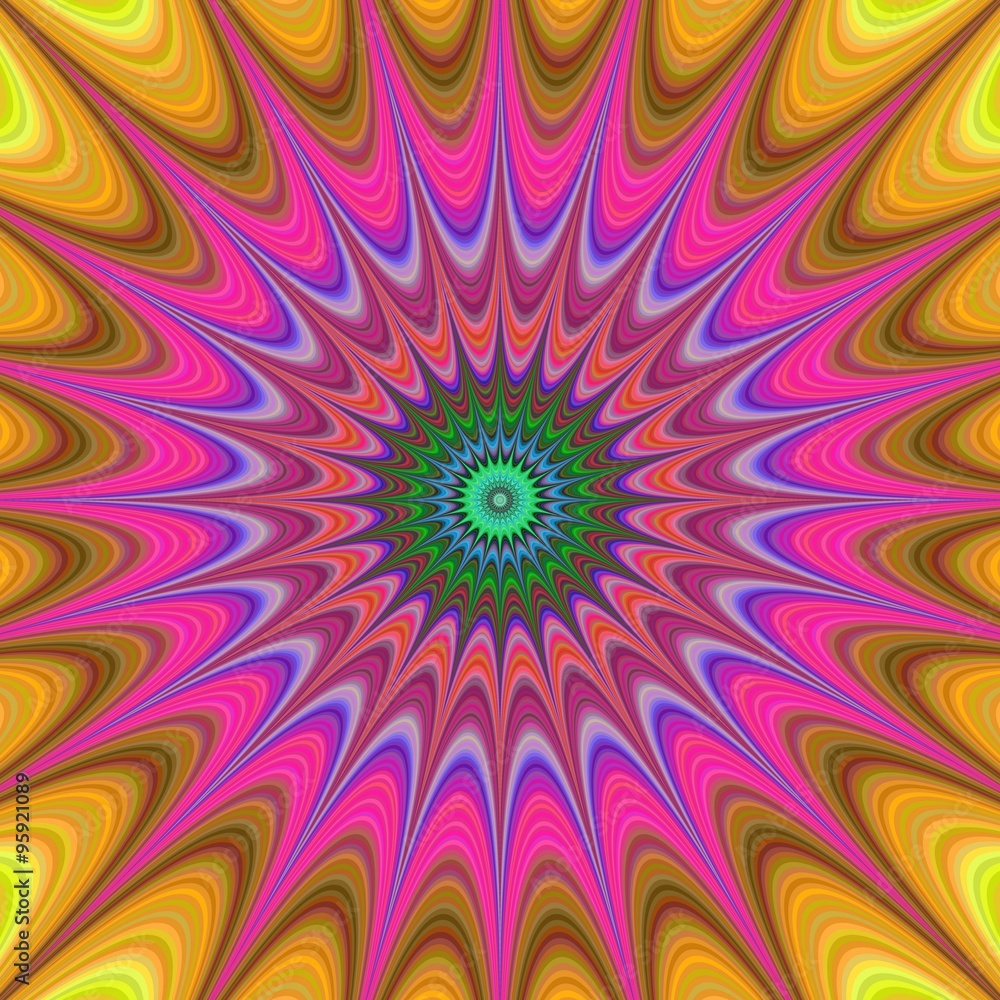 Abstract colorful concentric curved star fractal Stock Vector | Adobe Stock