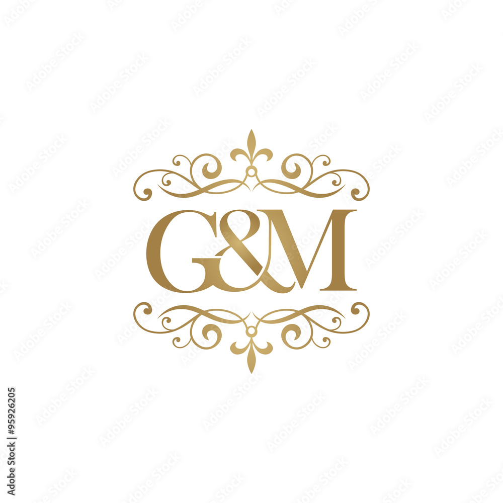 G&M Initial logo. Ornament ampersand monogram golden logo Stock Vector ...