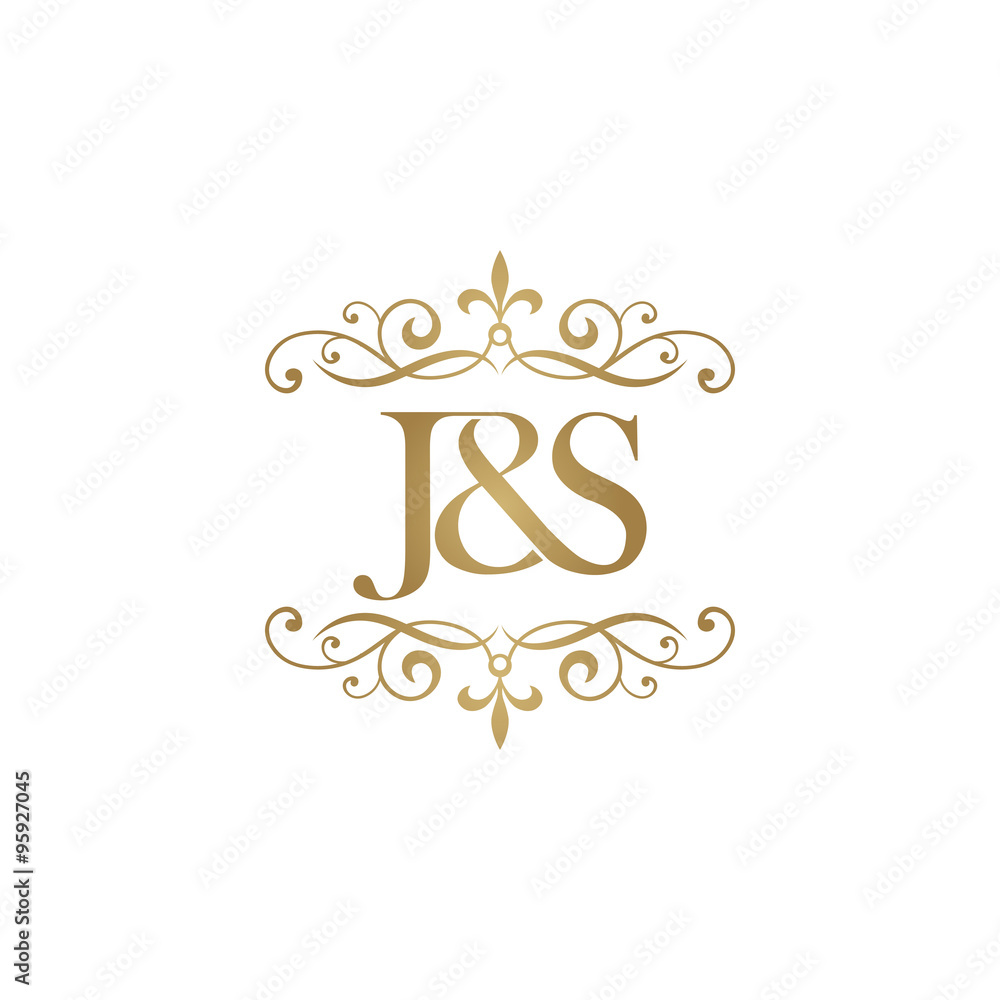 J&S Initial logo. Ornament ampersand monogram golden logo Stock Vector ...