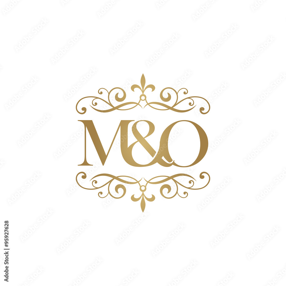 M&O Initial logo. Ornament ampersand monogram golden logo Stock Vector ...