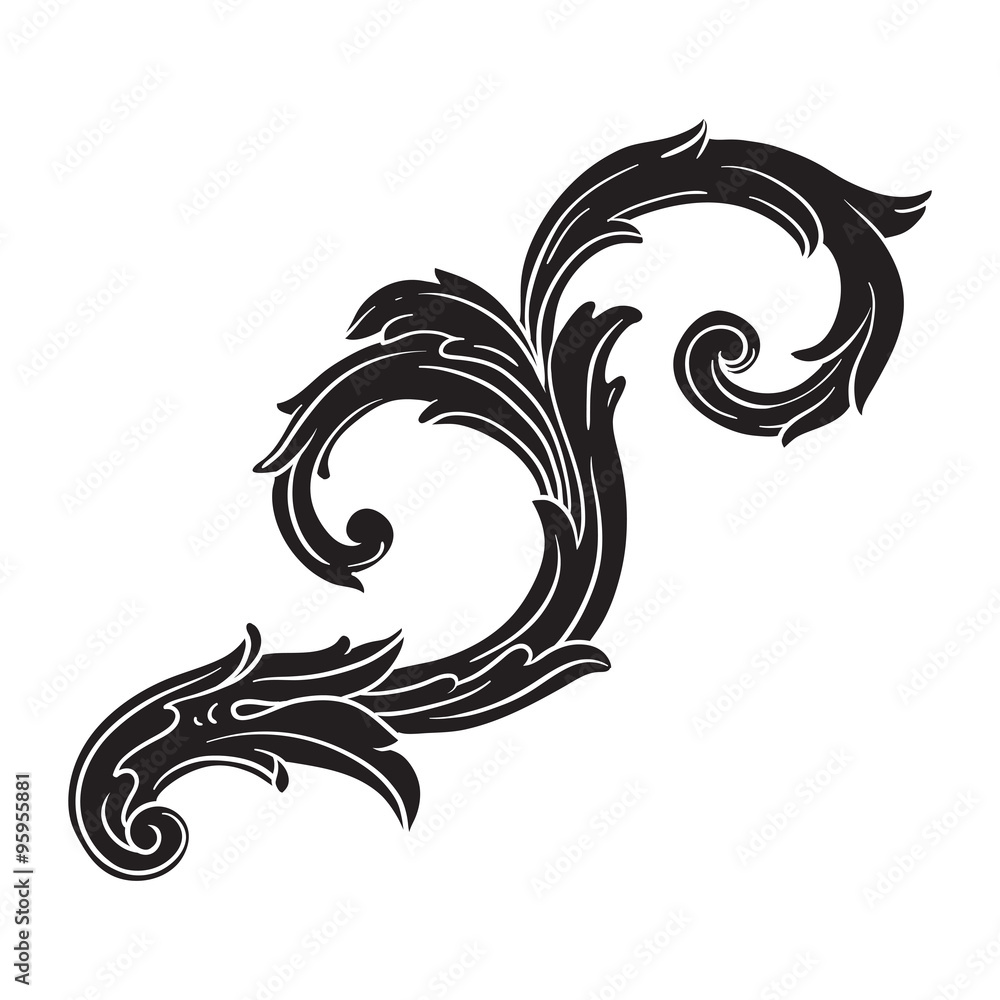 Acanthus Scroll Engraving
