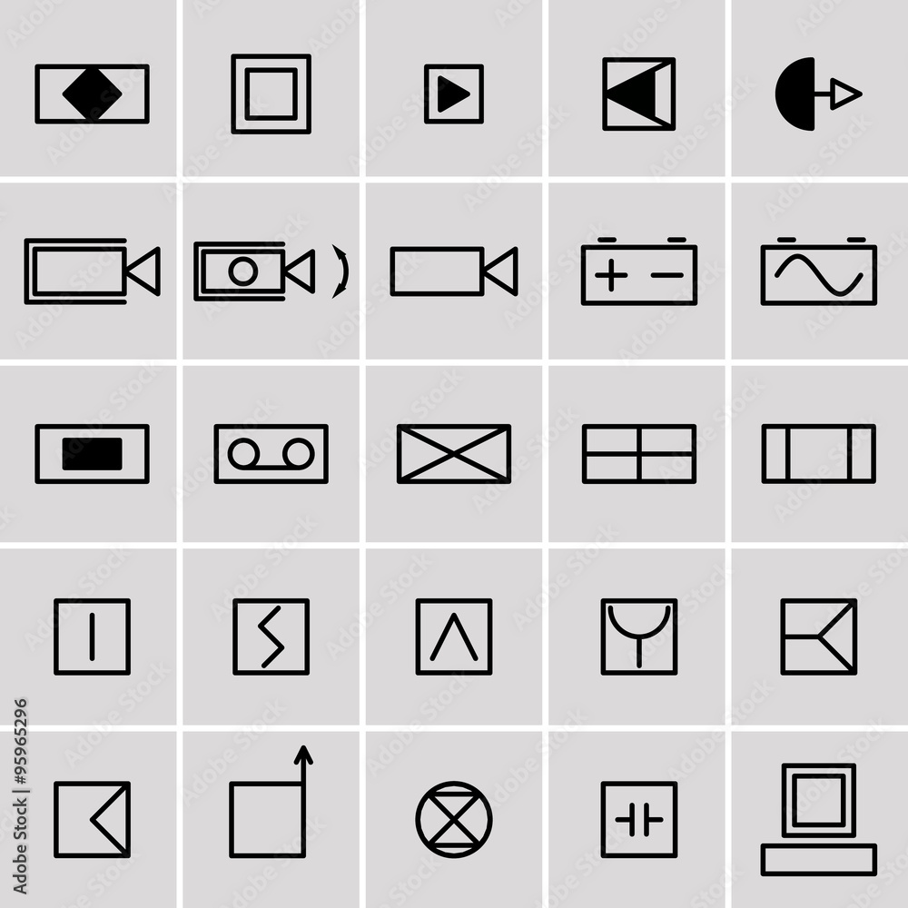 icons electrical symbols Stock Vector | Adobe Stock