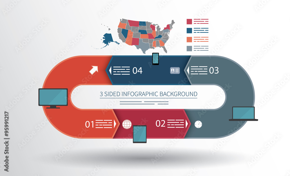 4 sided infographics background Stock Vector | Adobe Stock