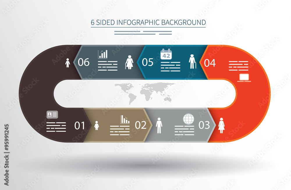 6 sided infographics background Stock Vector | Adobe Stock