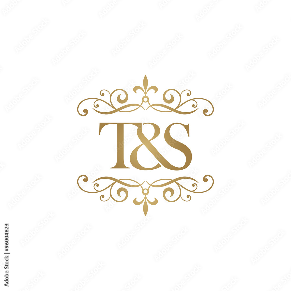 T&S Initial logo. Ornament ampersand monogram golden logo Stock Vector ...