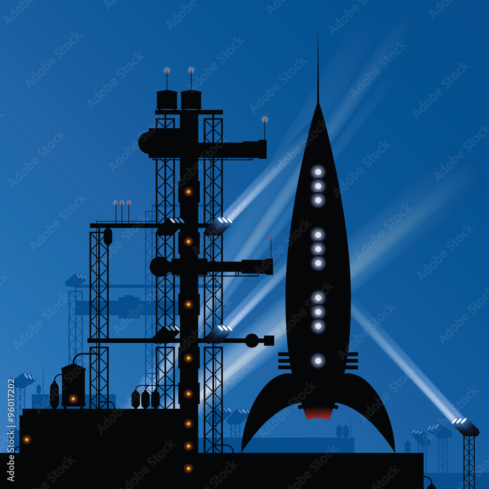 Rocket Launch Pad Cartoon