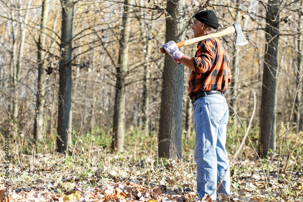 Lumberjack Holding Axe