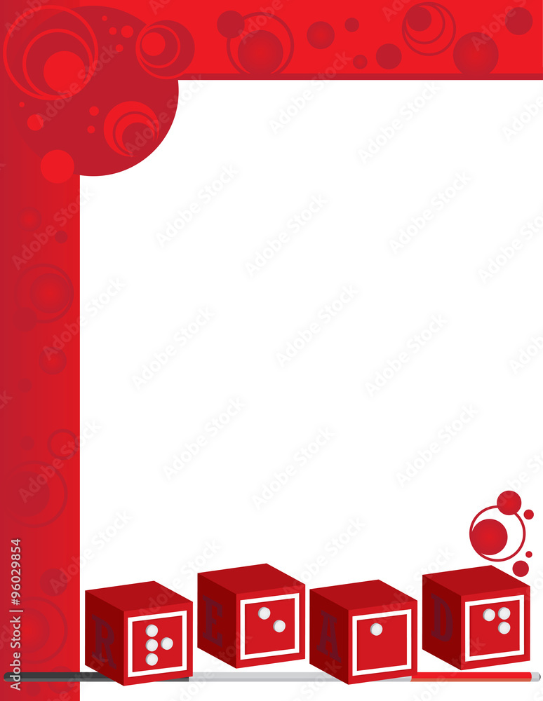 Braille Red Block Border Background Stock Vector | Adobe Stock