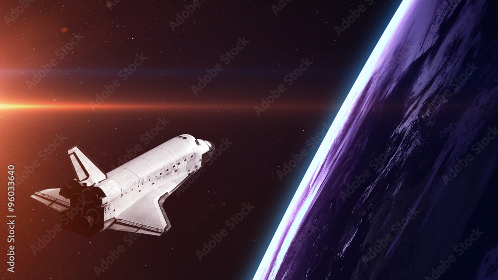 Space shuttle taking off on a mission. Elements of this image furnished ...