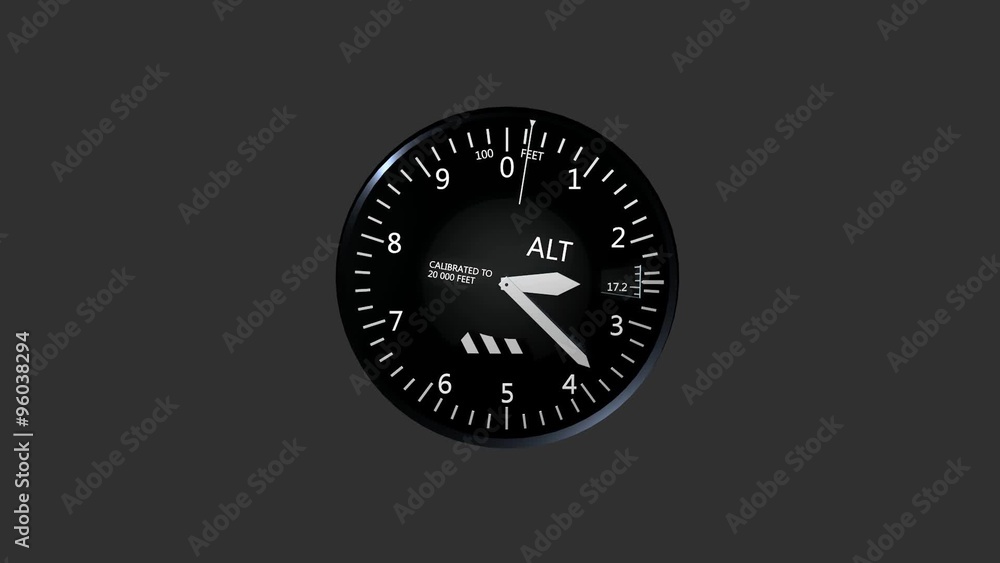 Altimeter indicator. Altimiter airplane gauge indicator. Flight ...