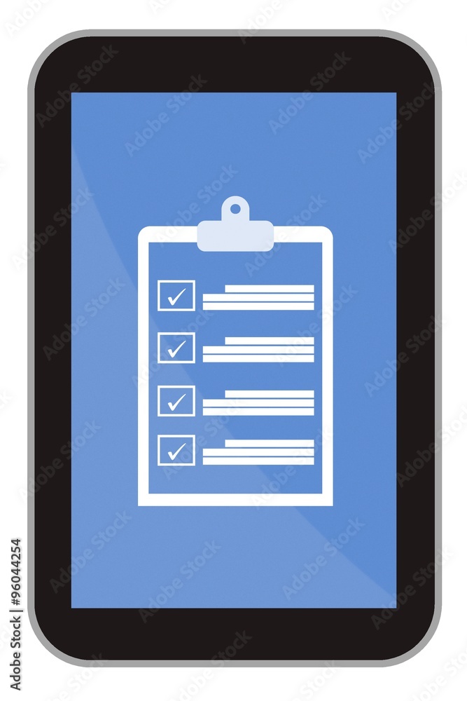 Check-list dans une tablette Stock Illustration | Adobe Stock