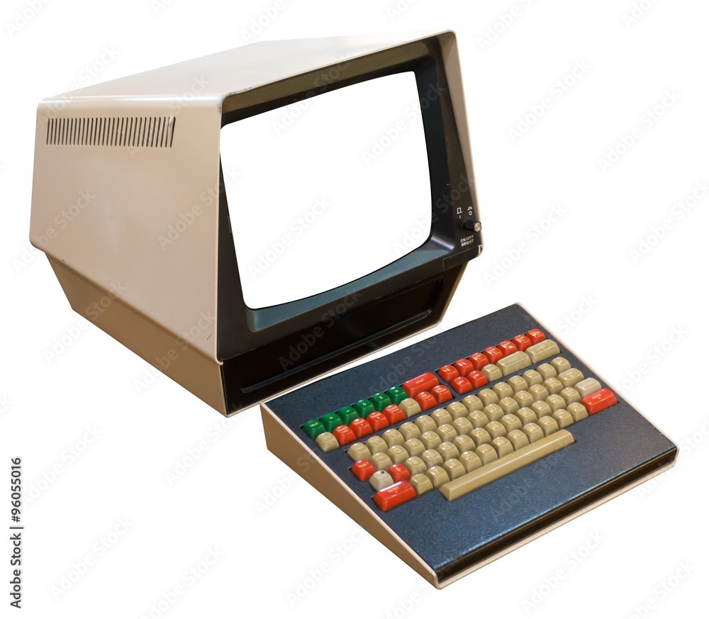 vintage computer isolated foto de Stock | Adobe Stock