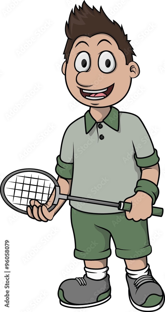 Badminton player cartoon design Stock Vector | Adobe Stock