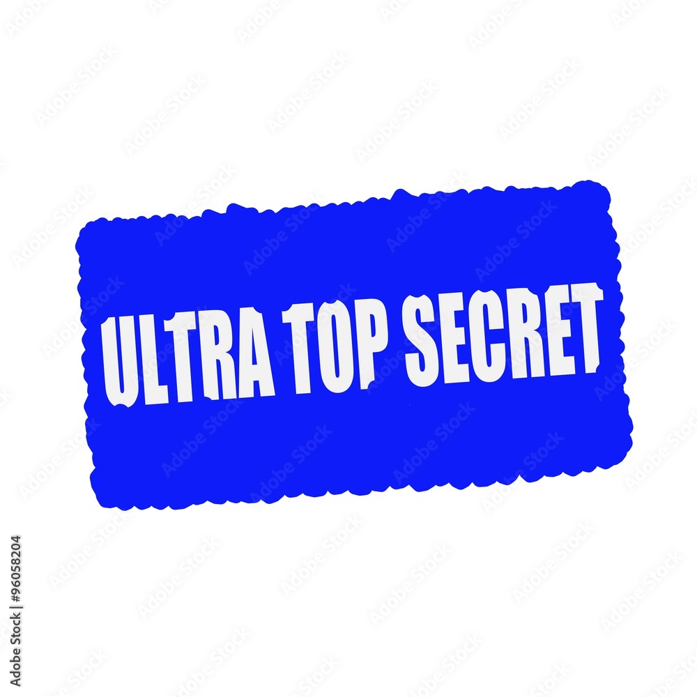 ultra top secret white stamp text on blood drops blue Background Stock ...
