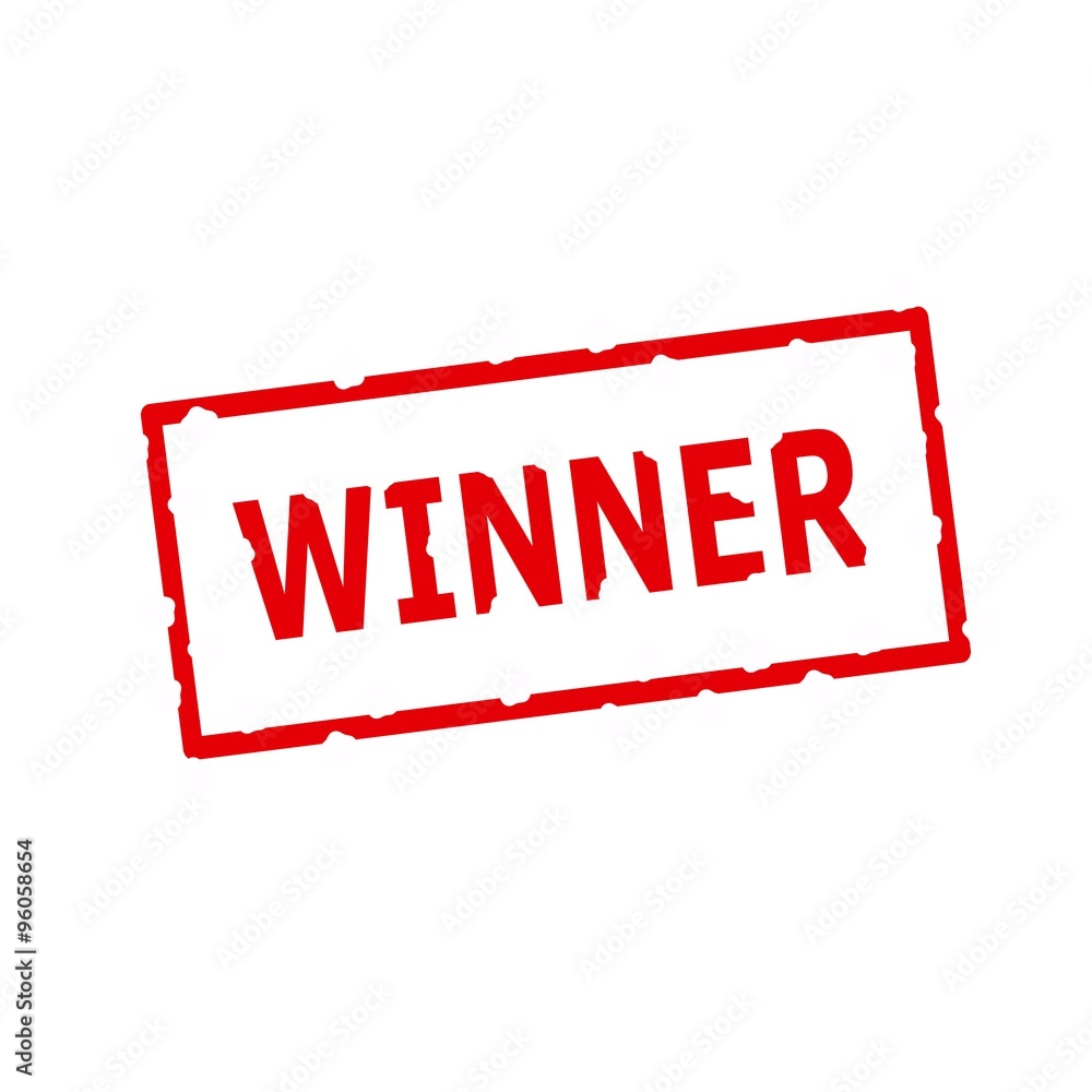 winner red stamp text on Rectangular white background Stock ...