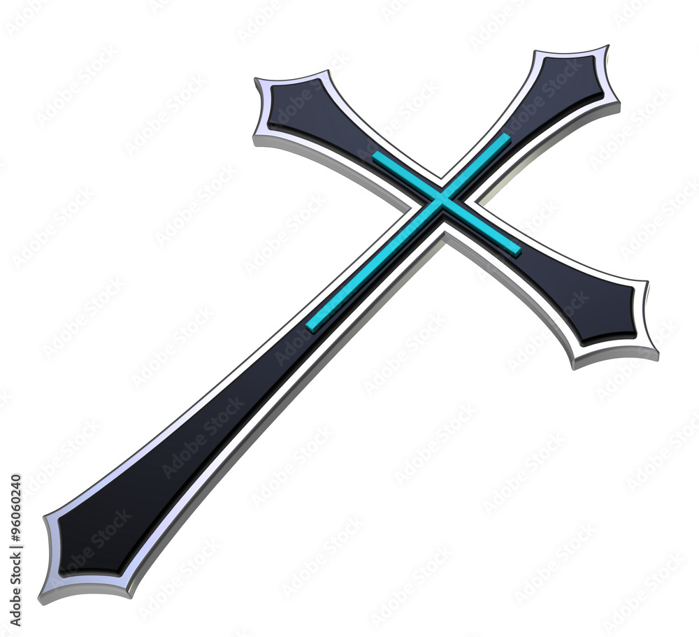 Christian cross isolated on white. Computer generated 3D photo ...