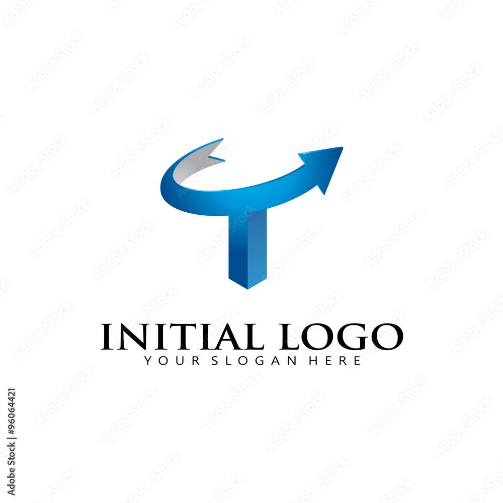 Arrow Initial T Logo icon Stock-Vektorgrafik | Adobe Stock
