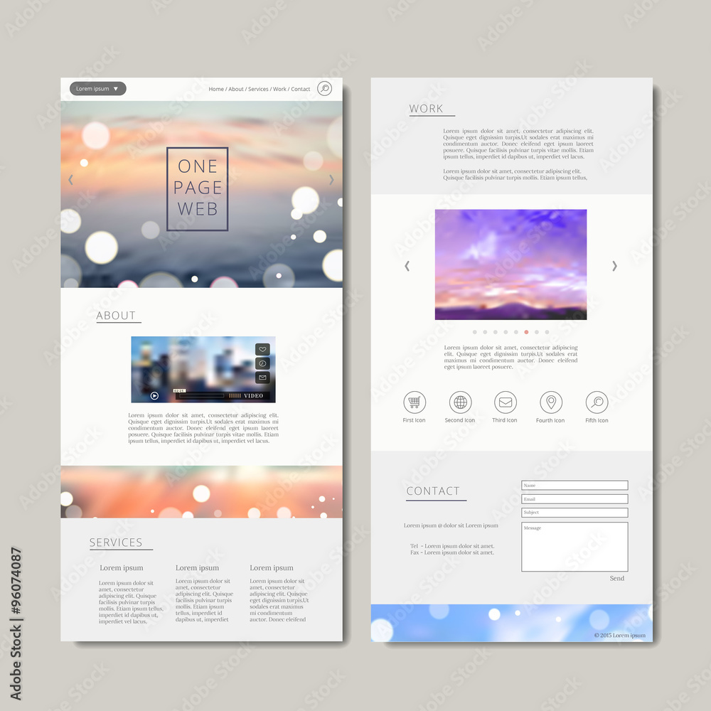 elegant one page web design Stock Vector | Adobe Stock