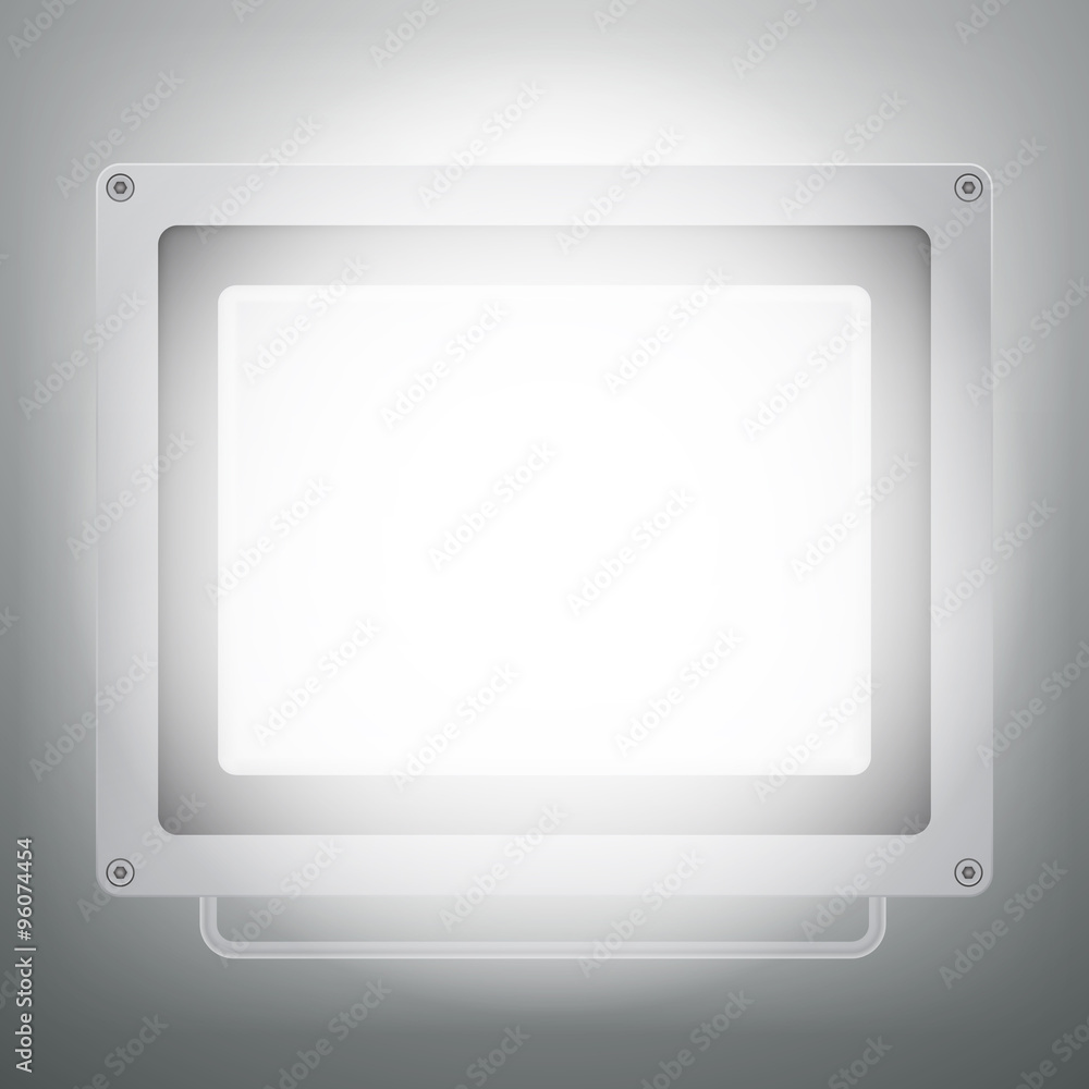 Vector illustration of illuminated LED spotlight or glowing floo Stock ...