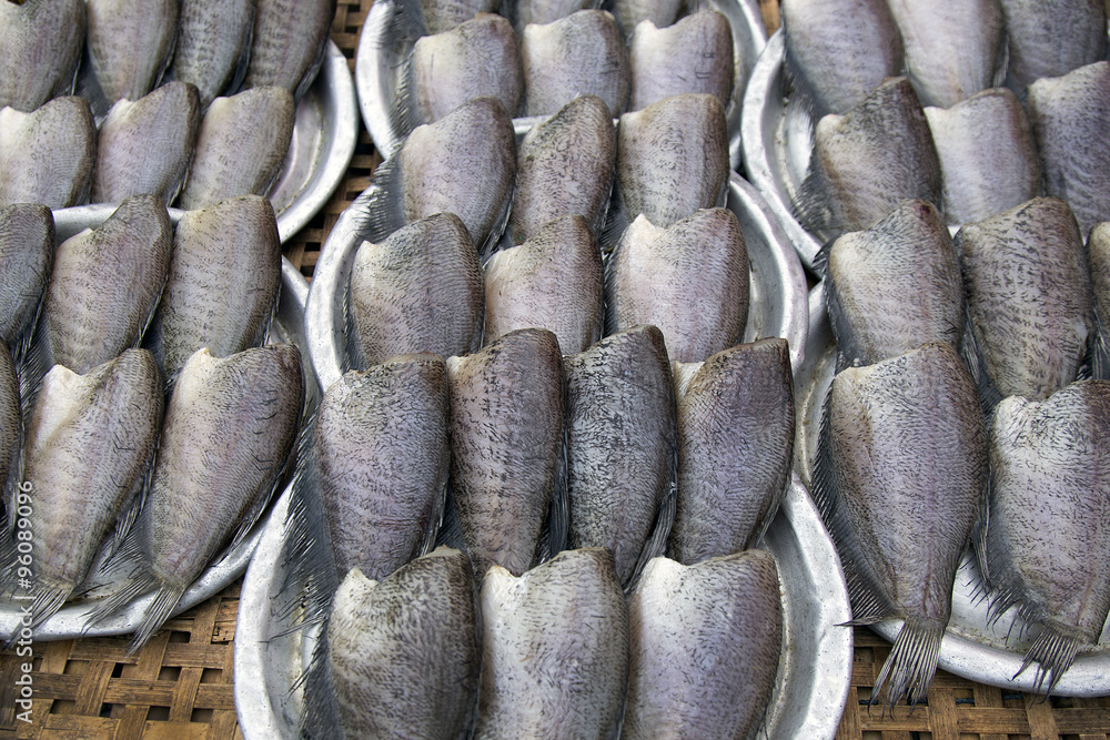 Trichogaster pectoralis, Dry fish out salty , fish thai food. Stock ...
