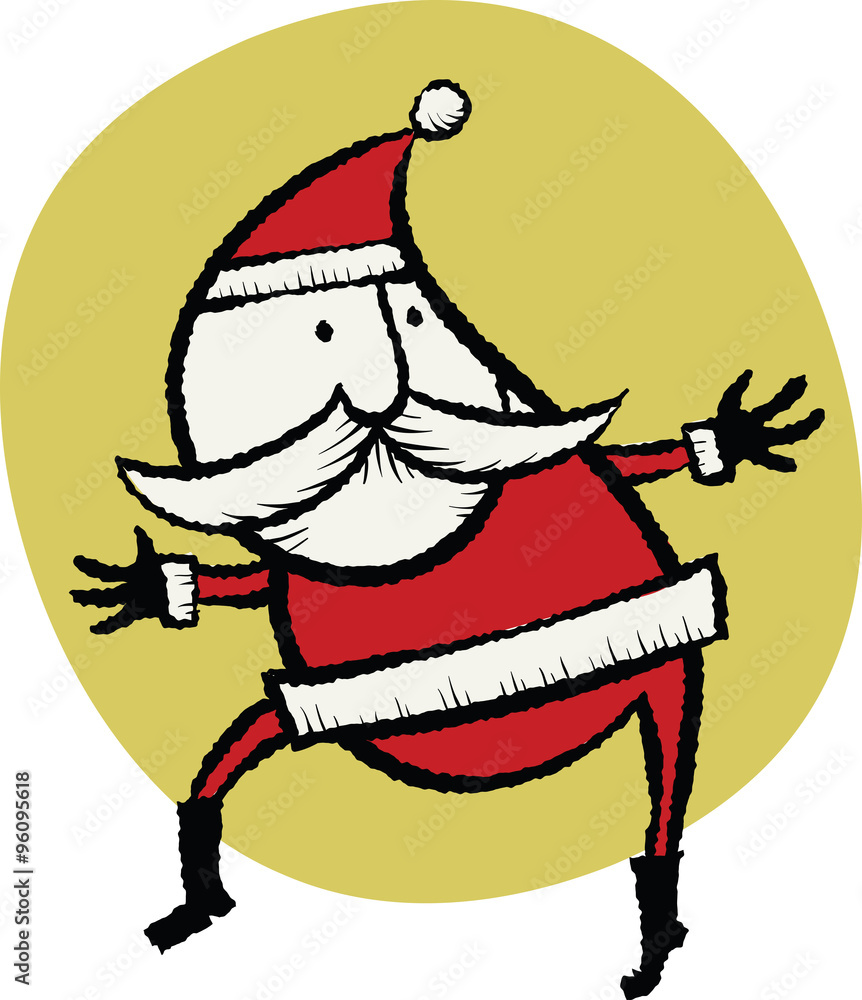 A cartoon of a sneaky Santa Claus quietly tip-toeing. Stock Vector ...