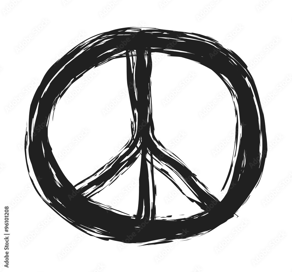 doodle grunge peace sign Stock Illustration | Adobe Stock