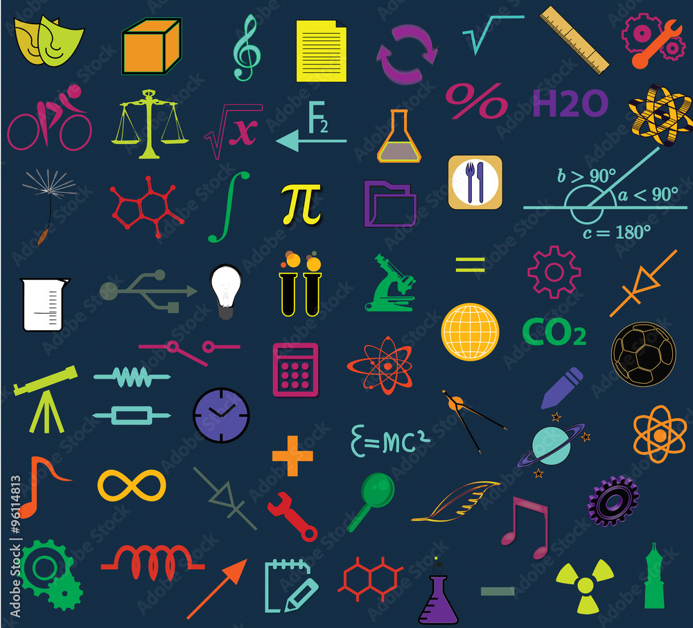 Education concept - sign and symbols that represent education ...