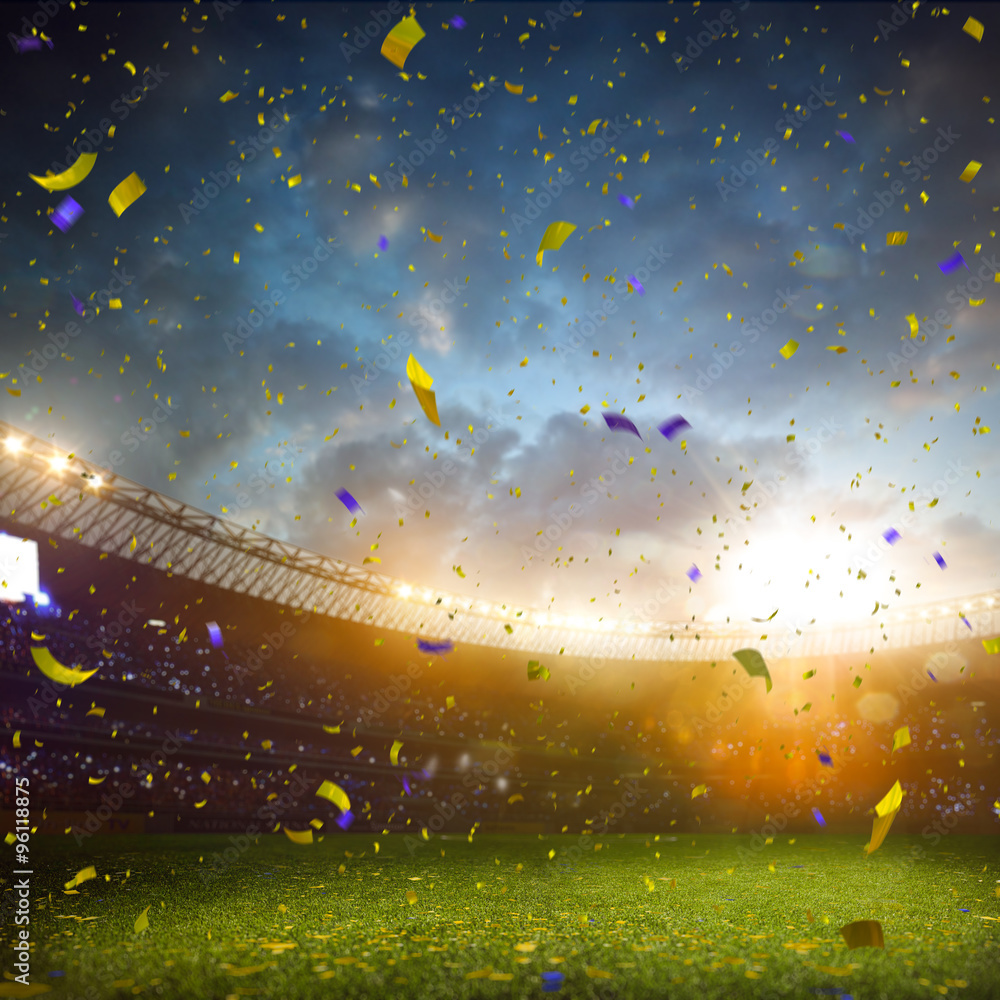 Evening stadium arena soccer field championship win Stock Photo | Adobe ...