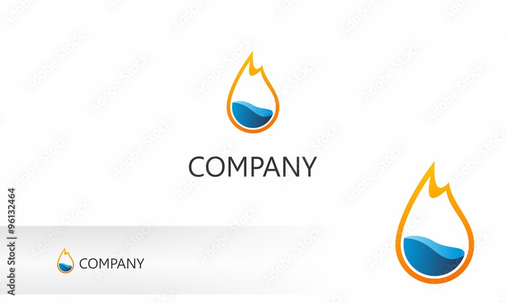 Flame and water logo by OriQ Stock Vector | Adobe Stock