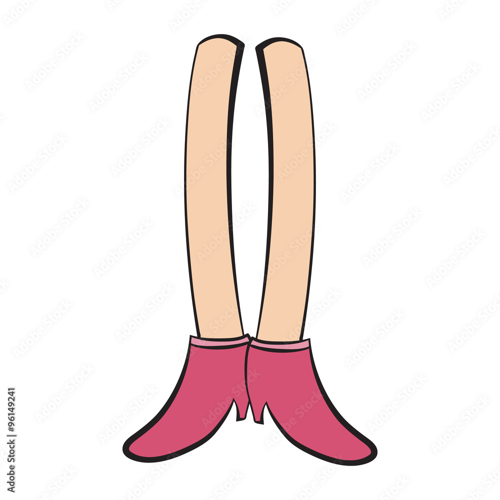 Cartoon feet in shoes Stock Vector | Adobe Stock
