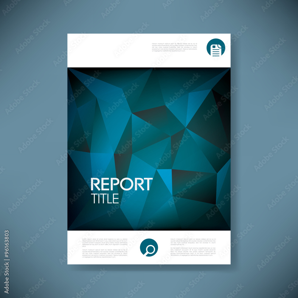 Report cover template for business presentation or brochure. Dark ...