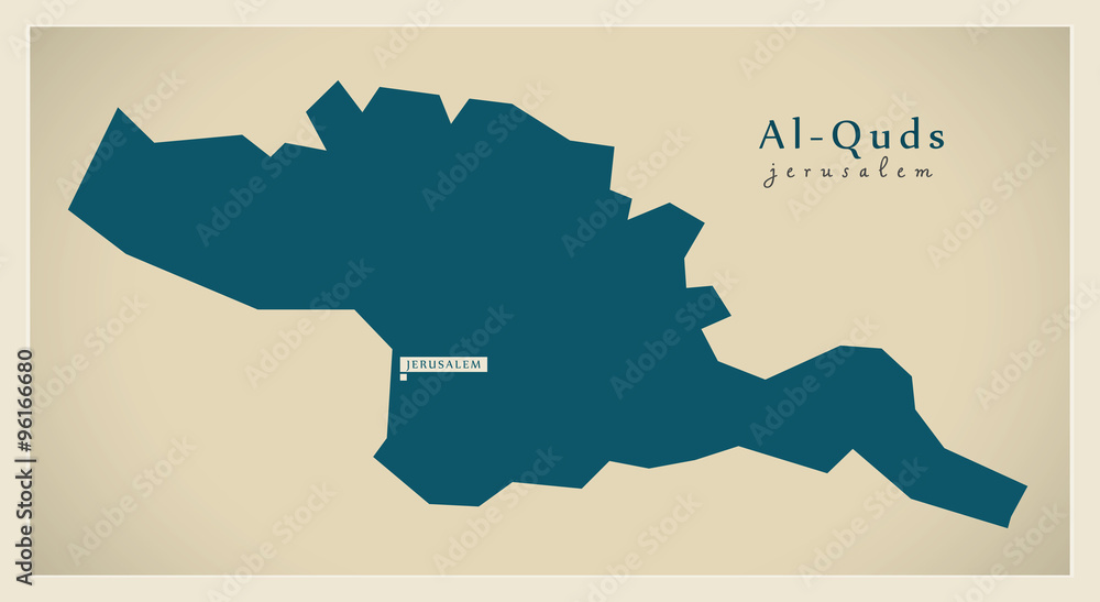 Modern Map - Al-Quds PS Stock Vector | Adobe Stock