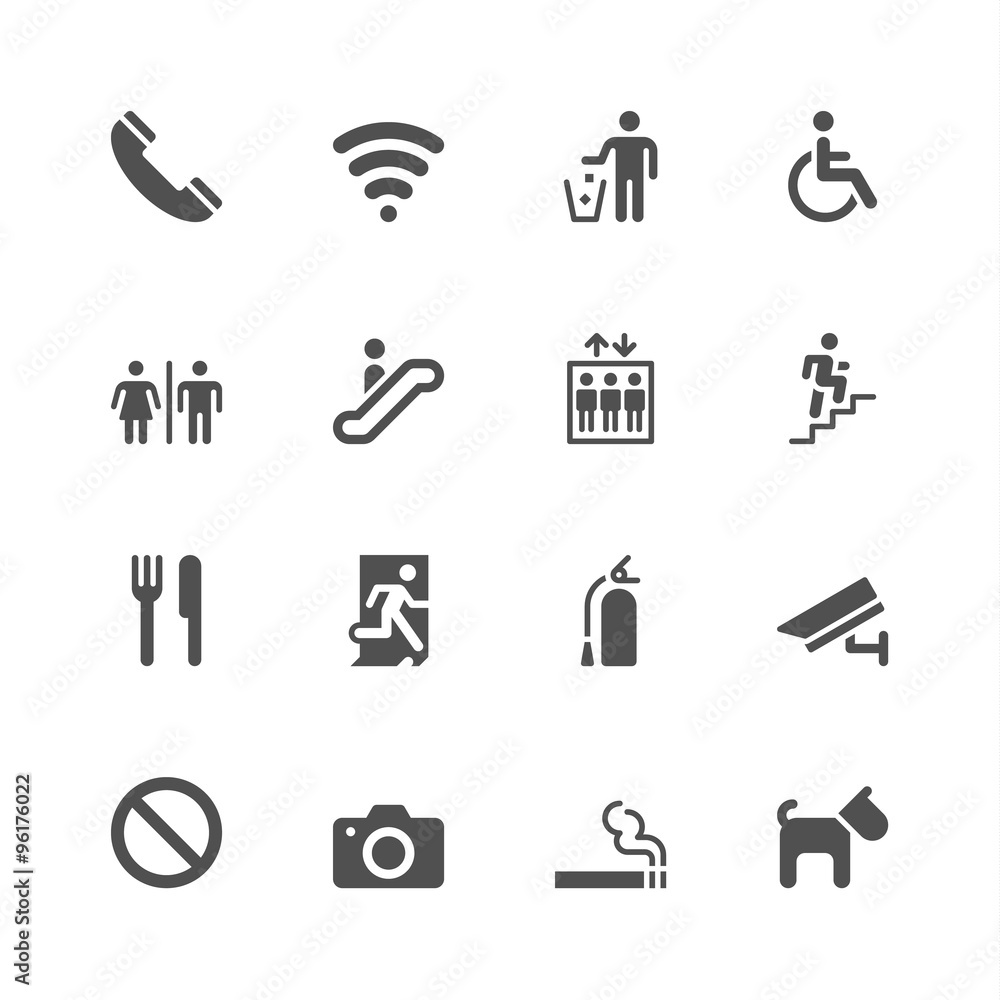 Public icons Stock Vector | Adobe Stock