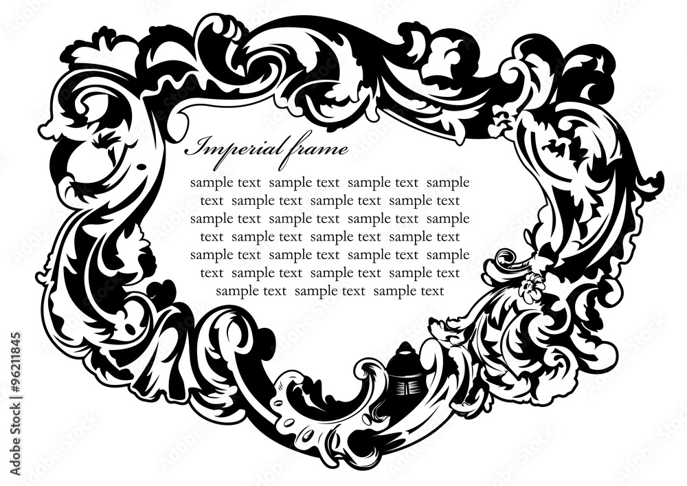 original imperial frame isolated black white Stock Vector | Adobe Stock
