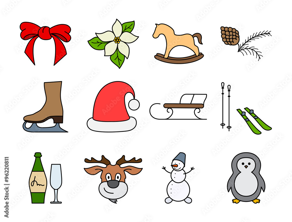 Holiday symbols Stock Vector | Adobe Stock