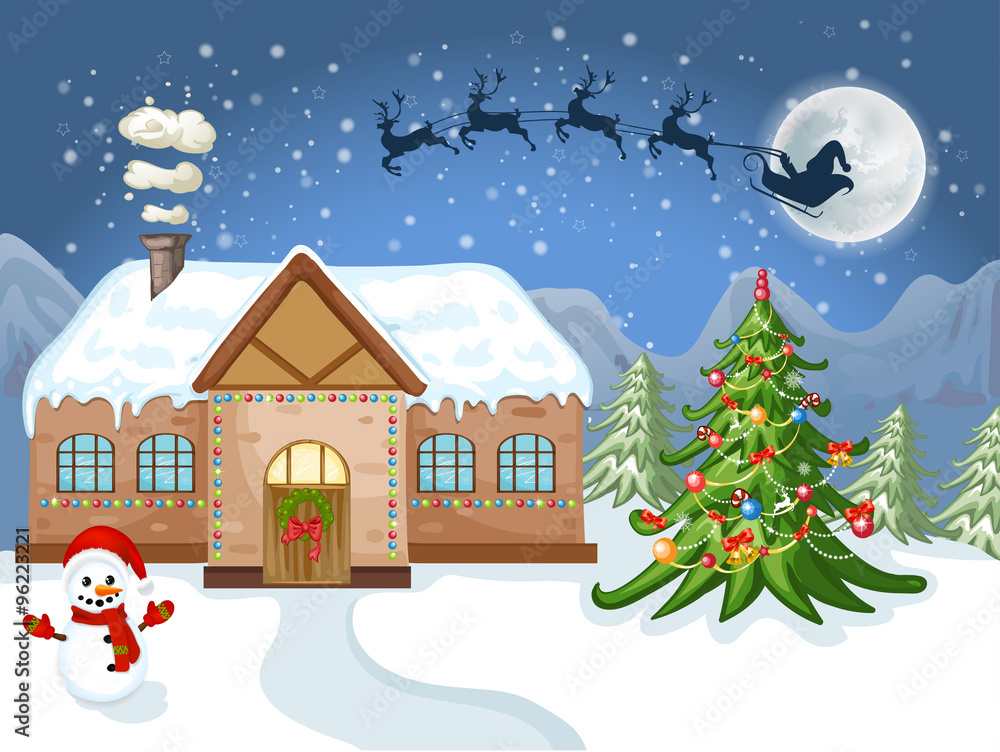 Santa Claus House Clipart Picture