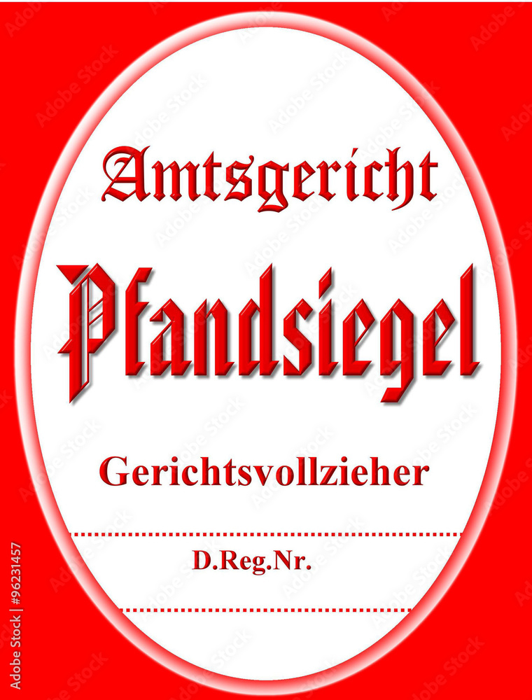 Pfandsiegel des Amtsgerichtes Stock-Illustration | Adobe Stock