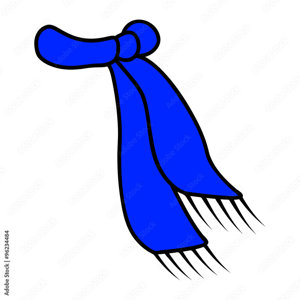 blue scarf icon, winter wool symbol, design. vector illustration ...